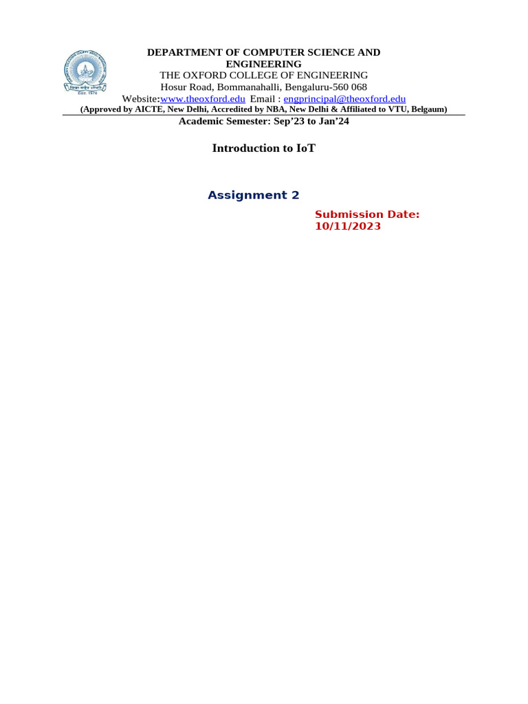 IoT Assignment-2 | PDF