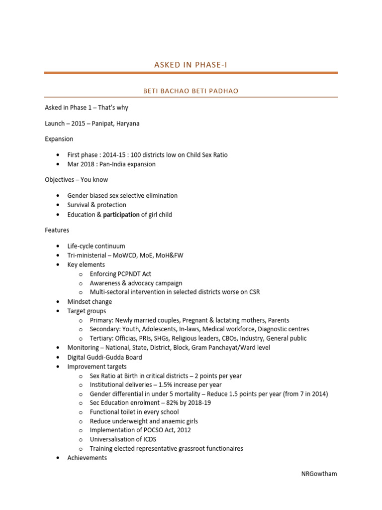 Schemes & Initiatives - For Phase 2 | PDF | Insurance | Line Of Credit