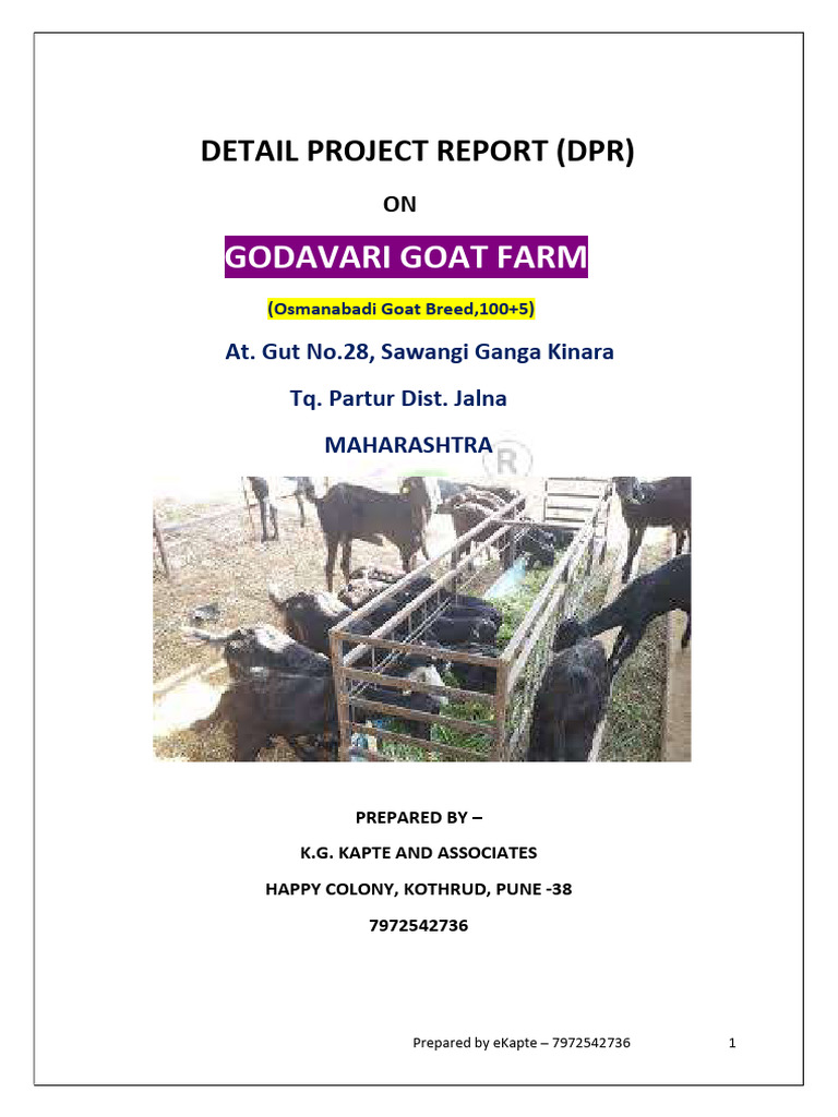 Godavari Goat Farm Project Report | PDF | Agriculture