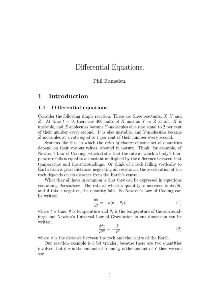 Differential Equations | Ordinary Differential Equation | Differential ...