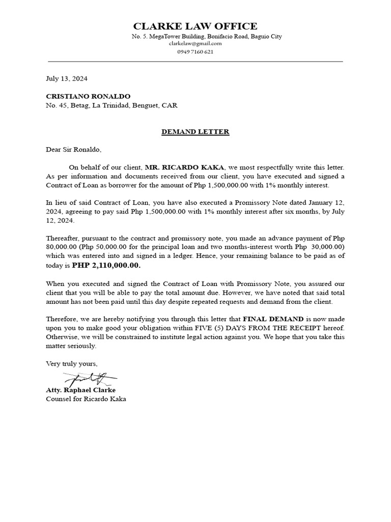 Annex D-Demand Letter | PDF