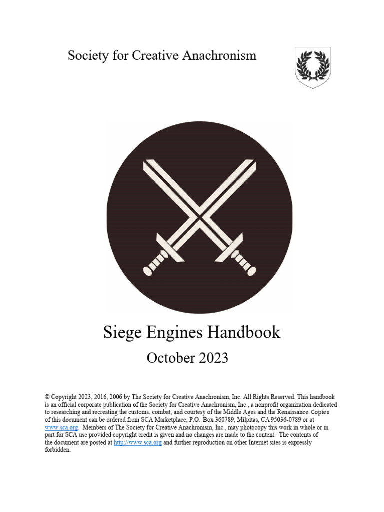 Siege Engines Handbook Oct 2023 | PDF | Ammunition | Siege