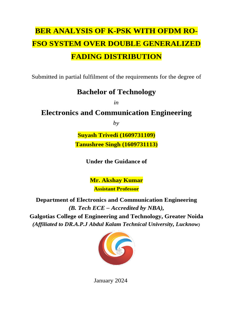 Project Report_7th sem | PDF | Modulation | Orthogonal Frequency Division Multiplexing