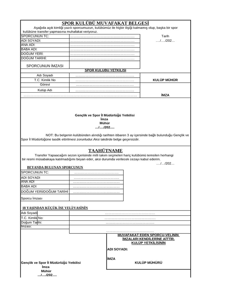 ,.i̇li̇şi̇k Kesme Belgesi̇ Sporcu Muvafakat Belgesi̇ | PDF