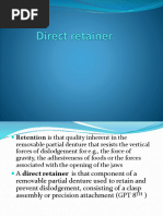 Direct Retainers in Prosthodontics | PDF | Dentistry Branches