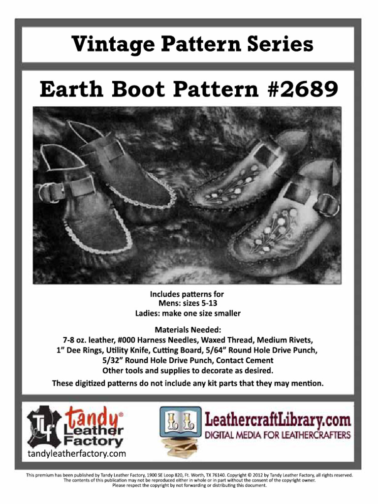 Vintage Earth Boot Pattern #2689 | PDF | Computing | Publishing