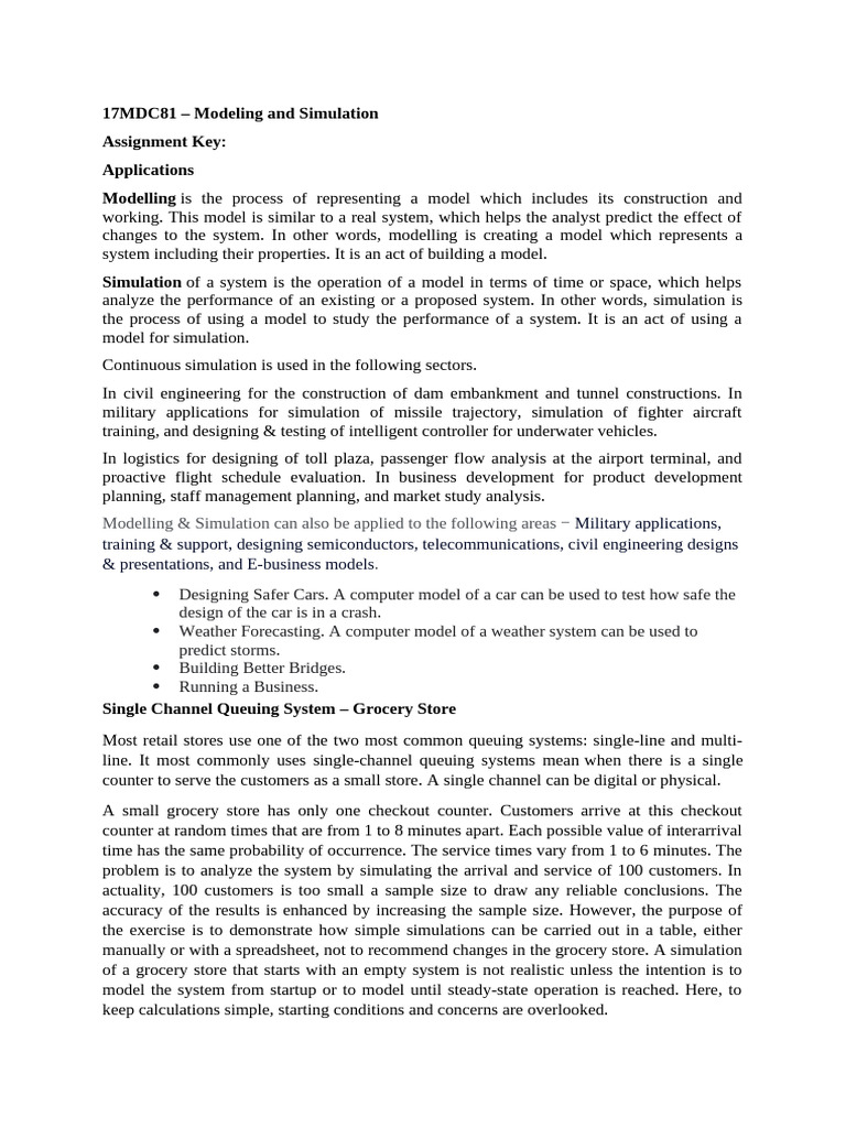 Modeling & Simulation Applications | PDF | Simulation | System