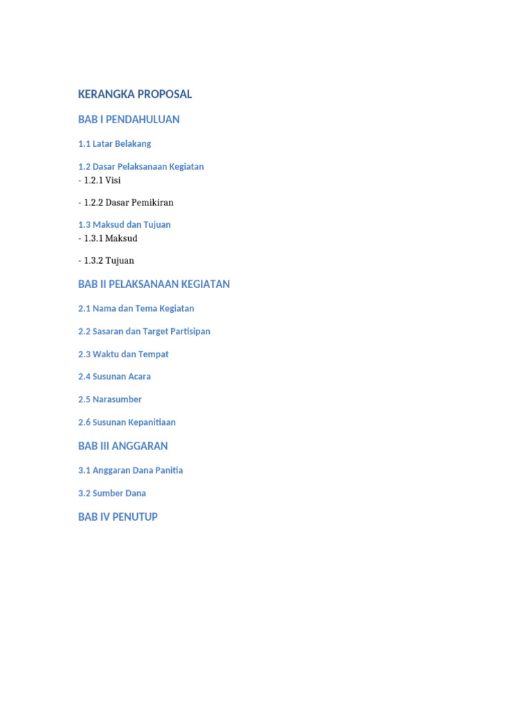 Kerangka Proposal | PDF