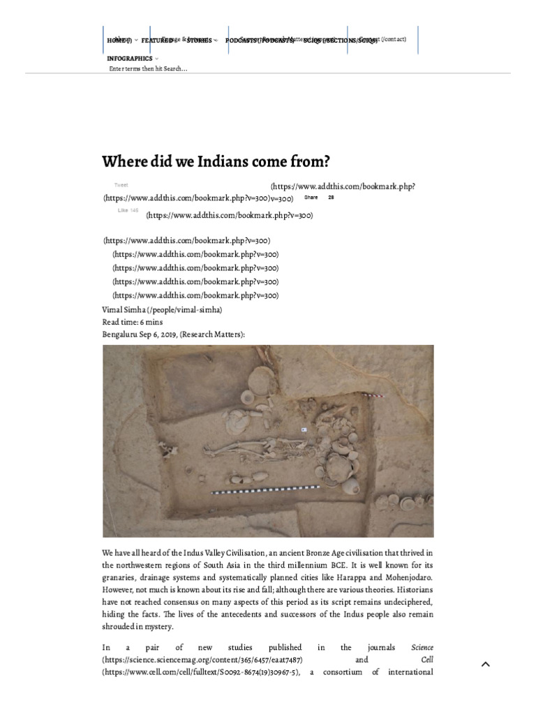 Where Did We Indians Come From - Research Matters | PDF