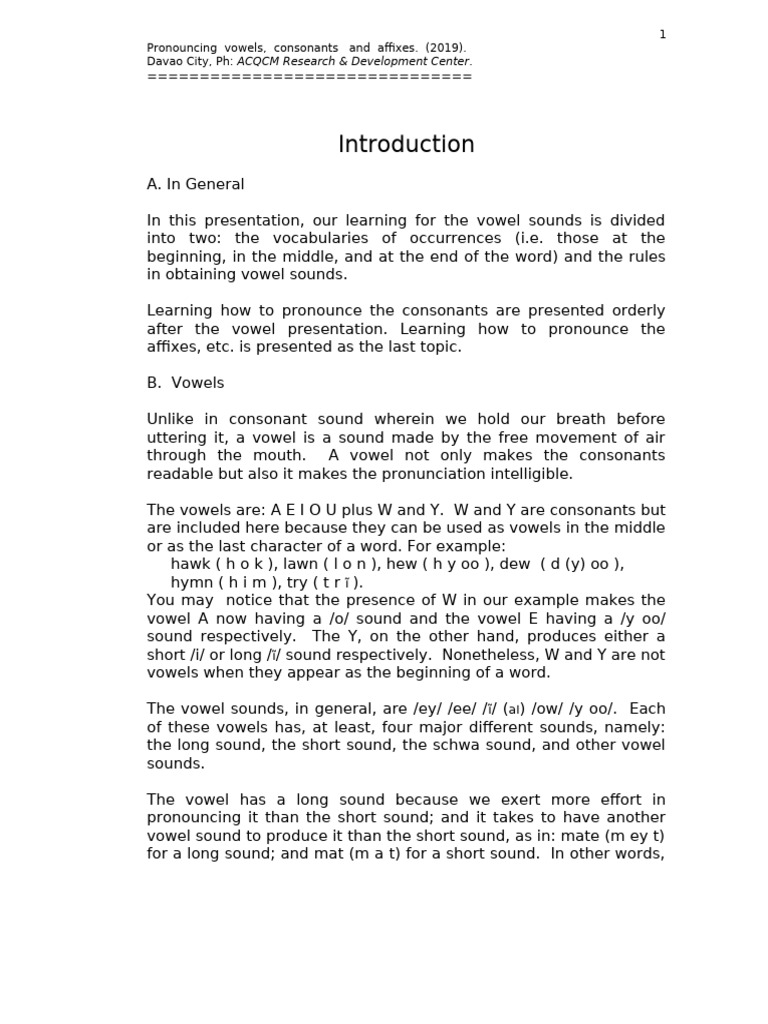 1 1-2 Introduction | PDF | Vowel | Consonant