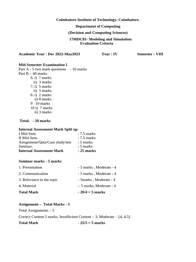 17MDC81 - Modeling-Simulation-Evaluation Criteria | PDF