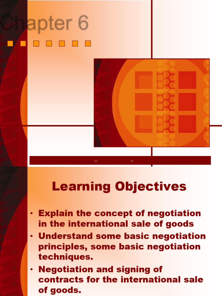 Chapter 6 - Negotiating The Int'l Sales Contract | PDF | Negotiation | Sales