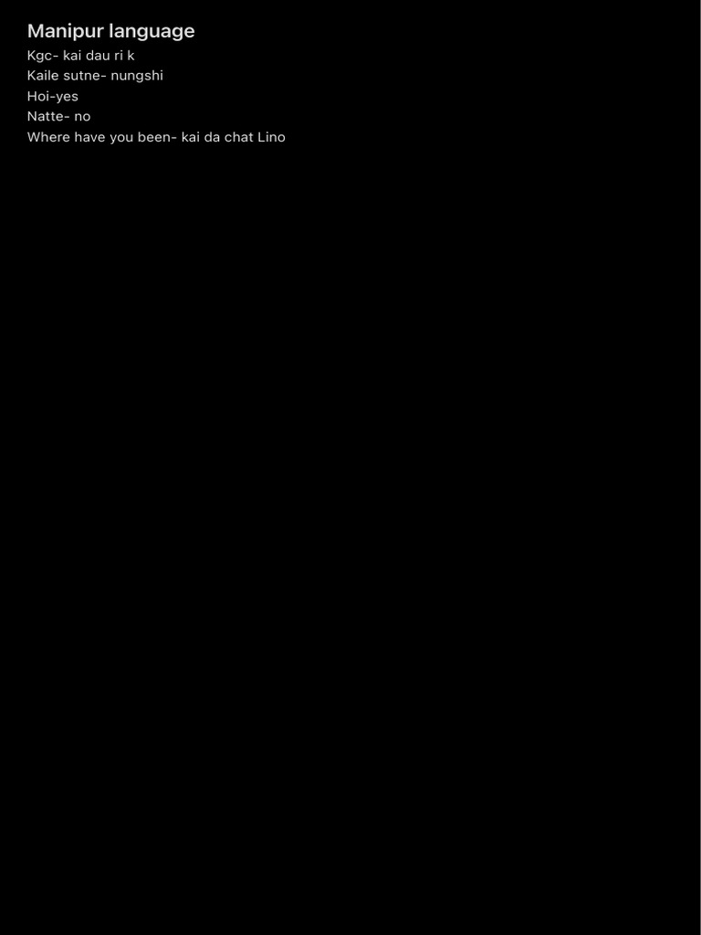 Manipur Language | PDF