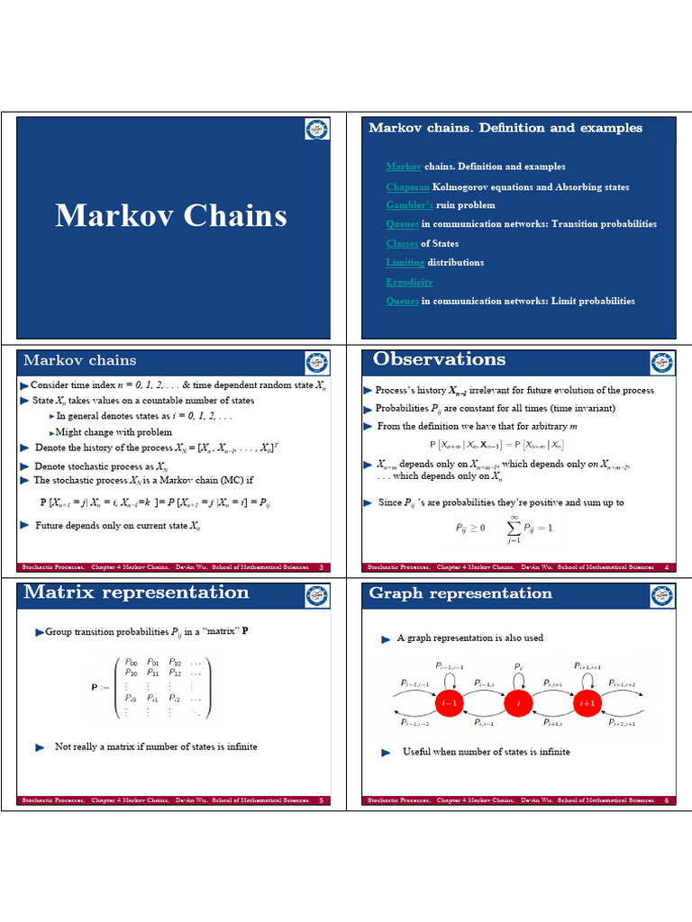 Handout-4-Chapter 4-Markov Chains | PDF | Markov Chain | Stochastic Process
