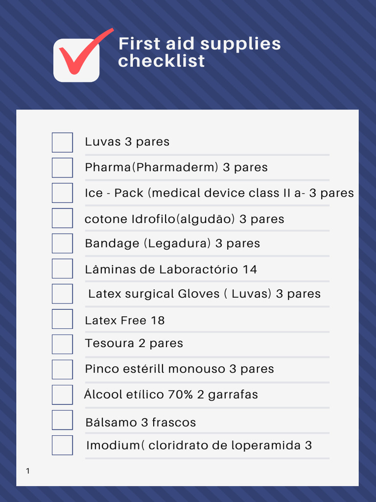 First Aid Supplies Checklist | PDF