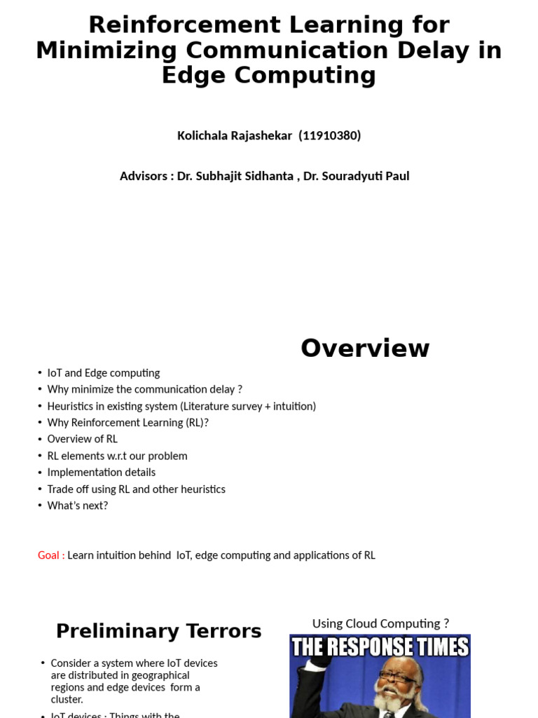 Reinforcement Learning for Minimizing Communication Delay in Edge | PDF | Internet Of Things ...