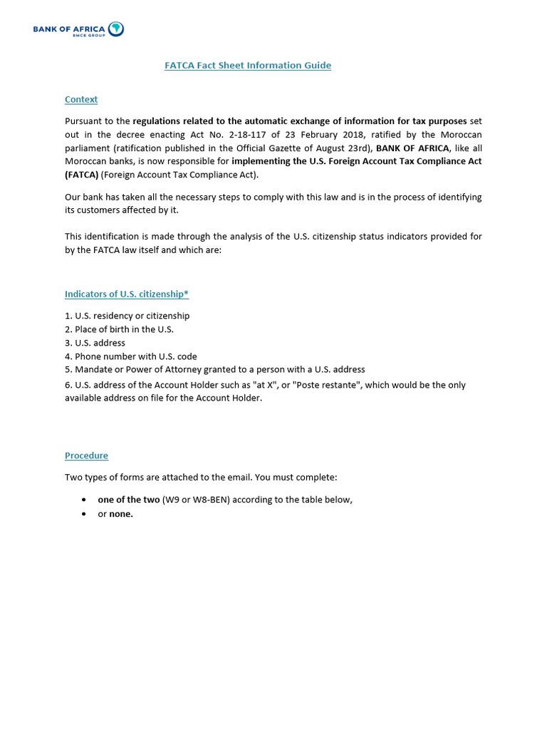 guide_fatca_en | PDF | Identity Document | Government And Personhood