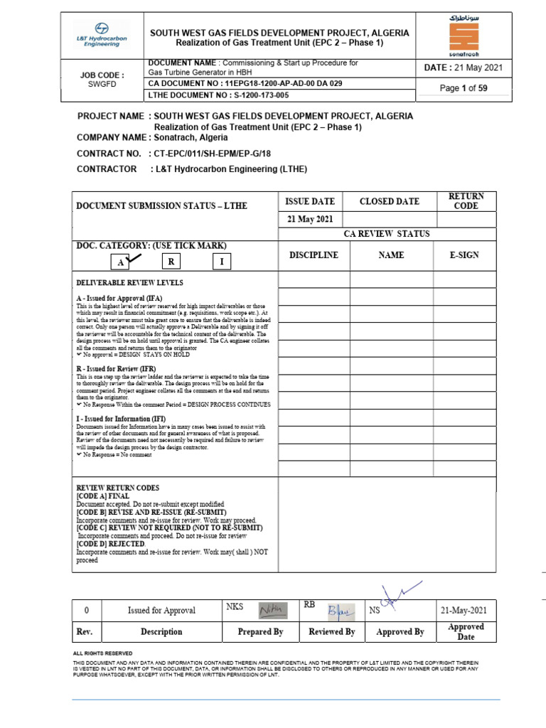 S-1200-173-005_Commissioning & Start up Procedure for Gas Turbine ...