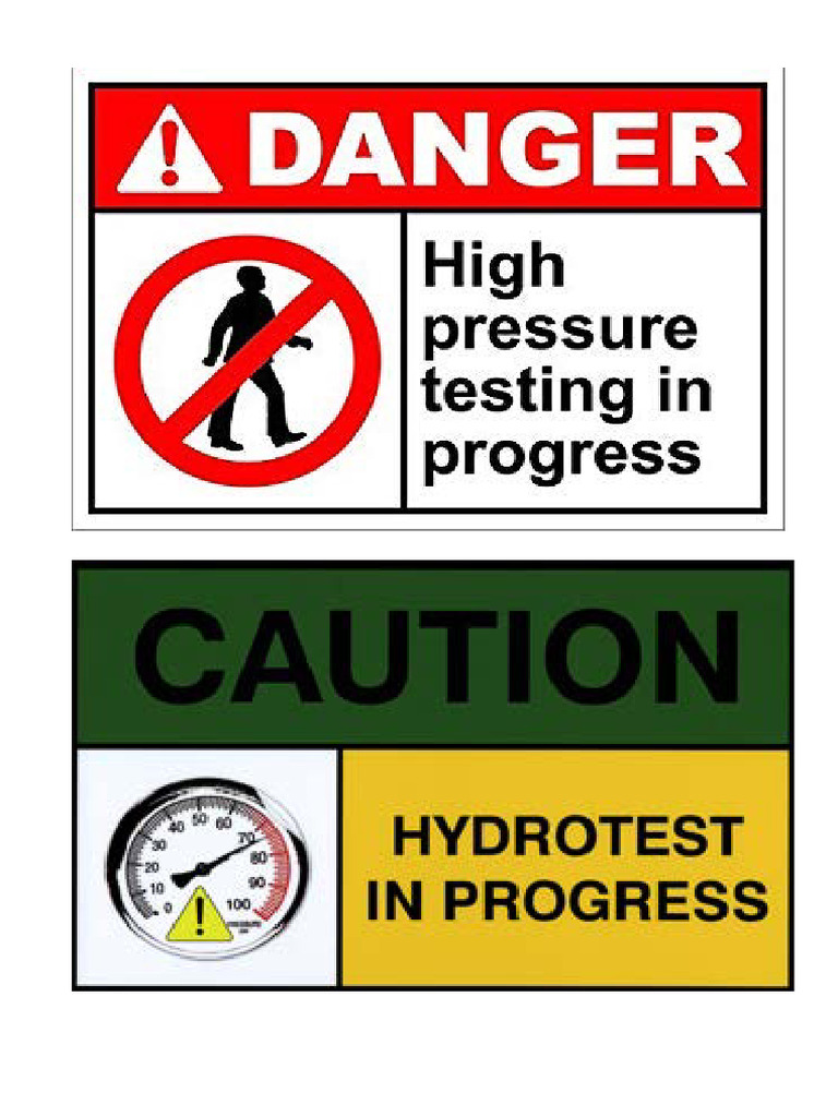 Hydro Testing Sign | PDF