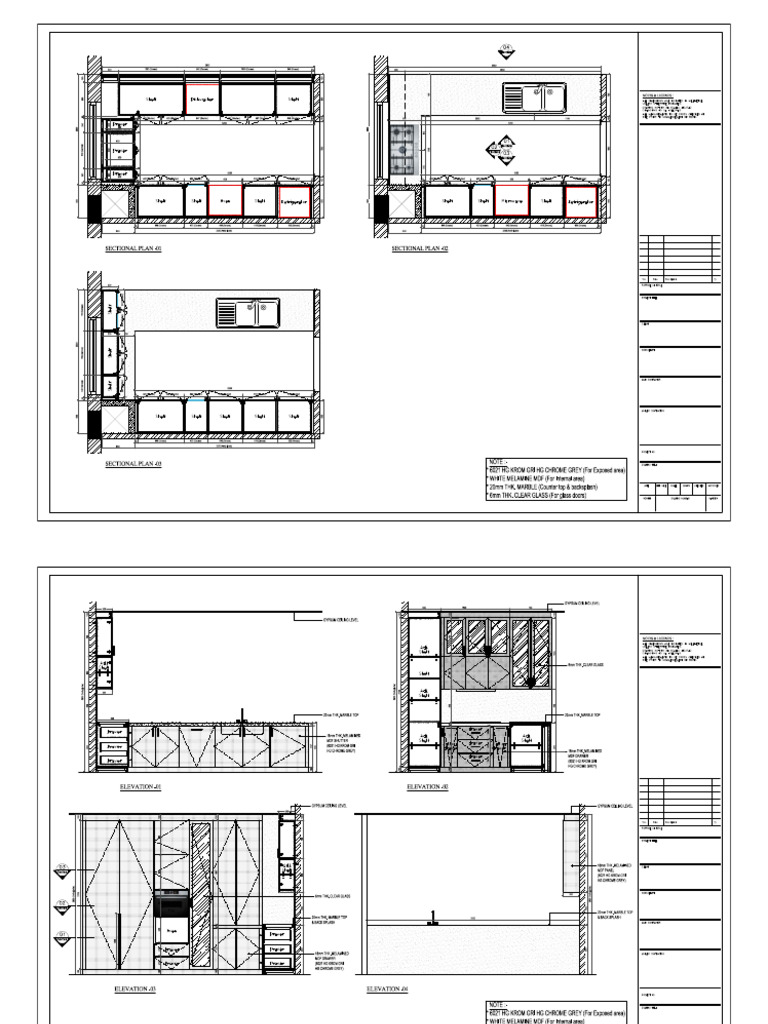 Kitchen Design Plans & Elevations | PDF