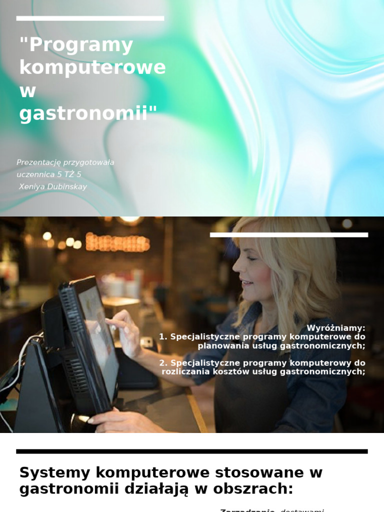 Programy Komputerowe W Gastronomii | PDF