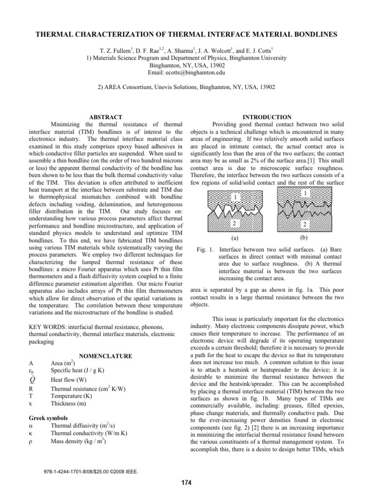 Thermal Interface Material Bondlines | PDF | Electrical Resistance And ...