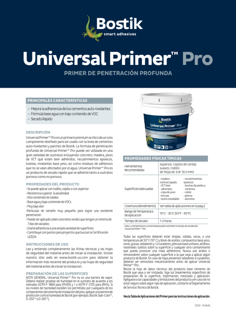 Universal Primer Pro | PDF | Hormigón | Agua