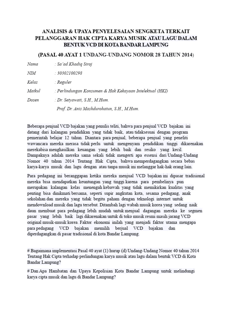 Tugas Hki 2 - Sa'ad Khadiq Siroj | PDF