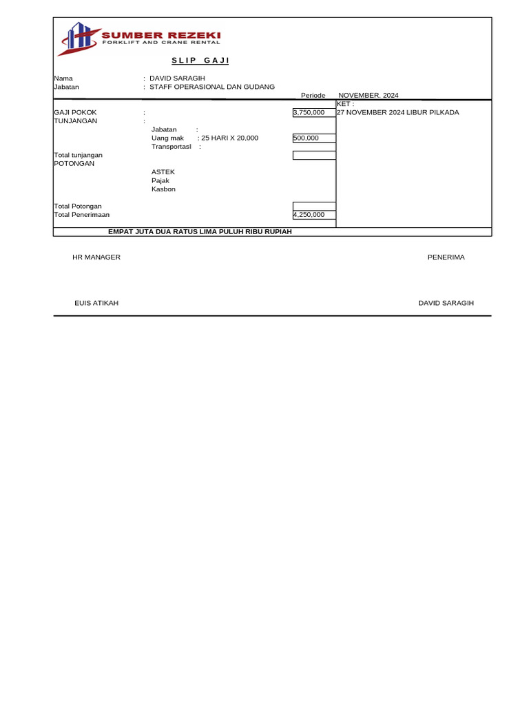 679678609-Contoh-slip-gaji-Excel (Autosaved) | PDF