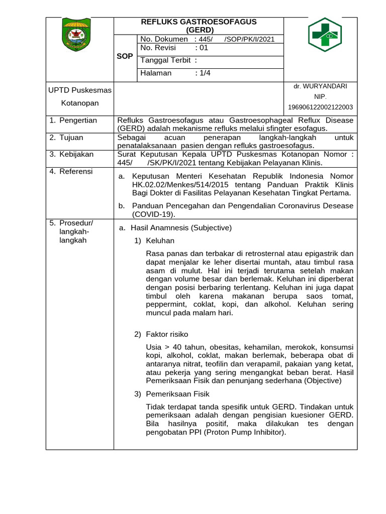 SOP GERD | PDF