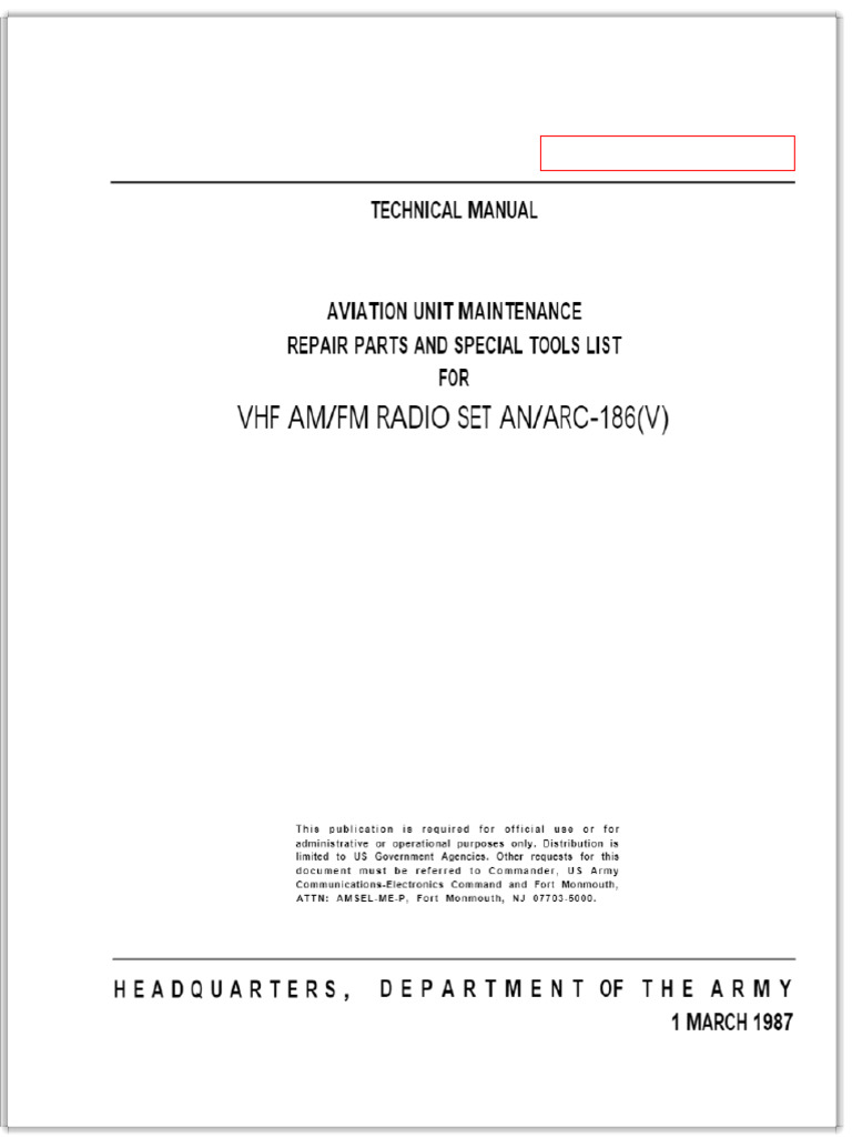 Technical Manual VHF Am - FM Radio Set An - Arc-186 (V) | PDF