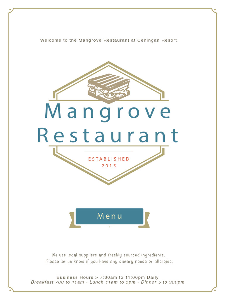 Mangrove Restaurant Menu Overview | PDF | Indonesian Cuisine | Pasta