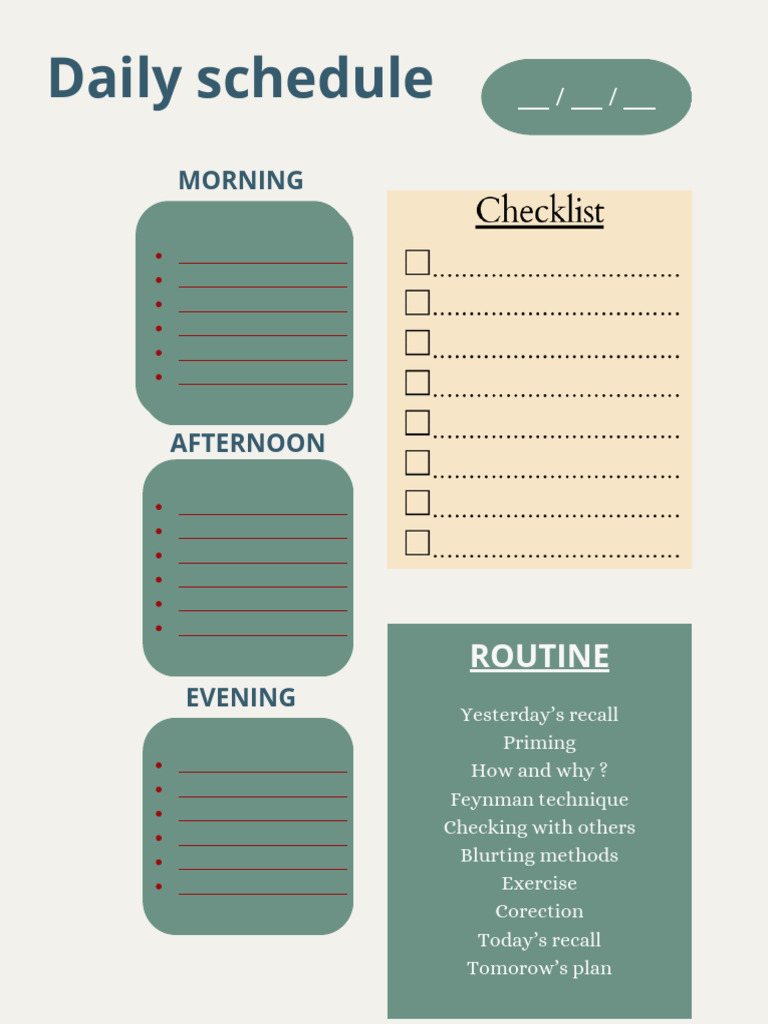 Blue Daily Schedule | PDF