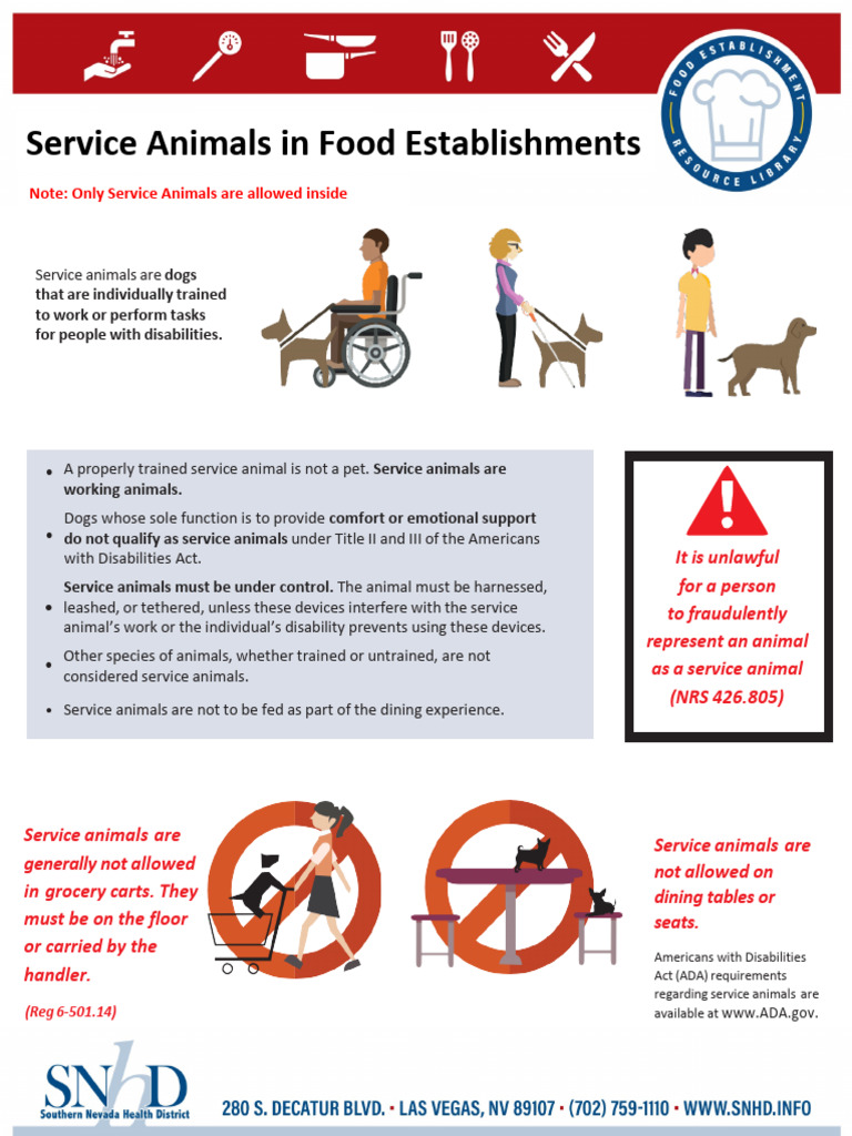 Service Animals Food Establishments | PDF | Animal Welfare | Counterculture