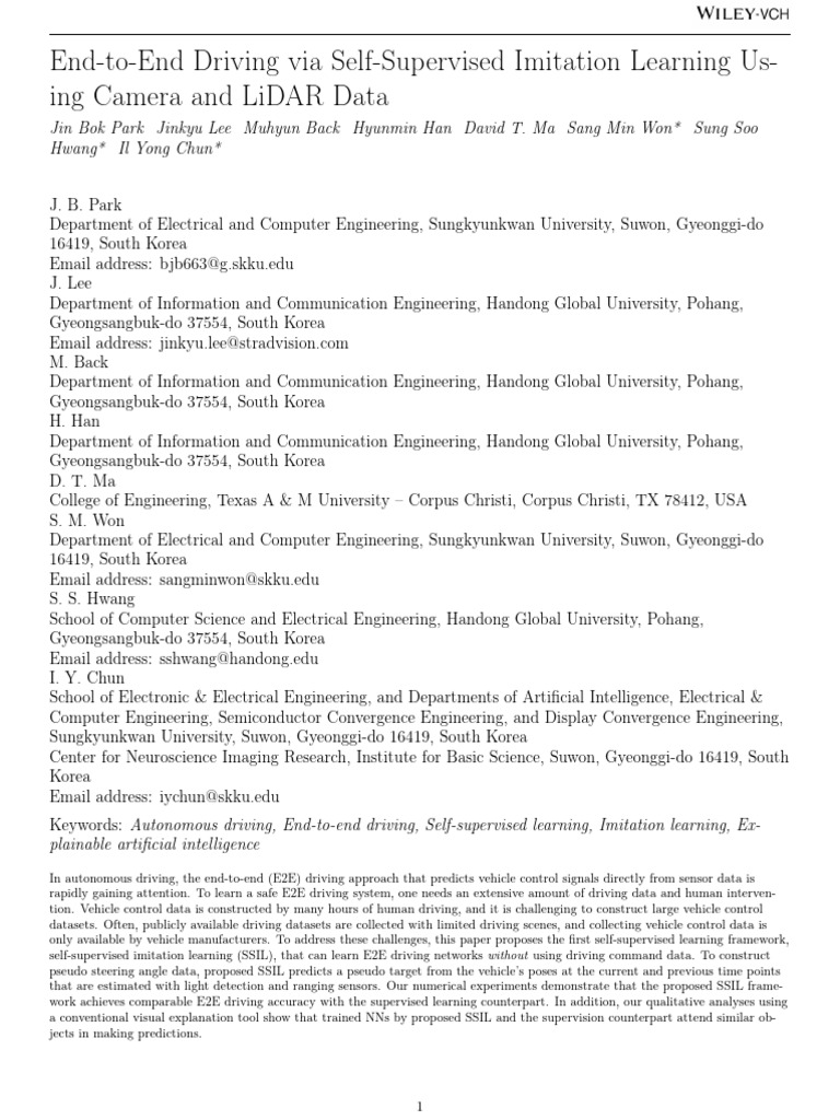 자율주행 LiDar | PDF | Mean Squared Error