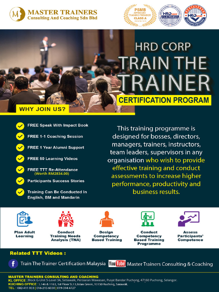 Master Trainers TTT Certification Program Flyer 2024 | PDF