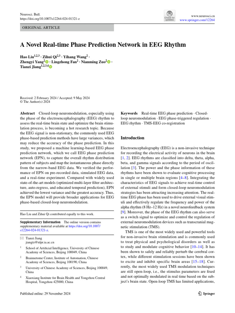 2024 - Liu 等 - A novel real-time phase prediction network in EEG rhythm ...