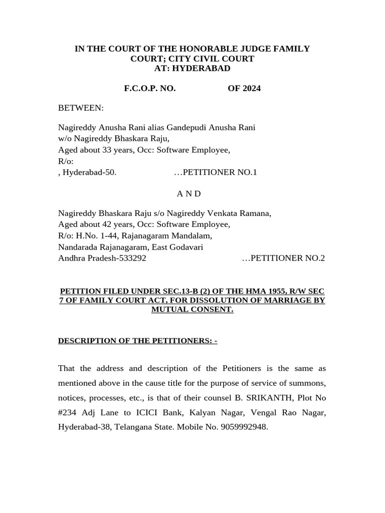 Affidavit Anusha | PDF | Divorce | Social Institutions