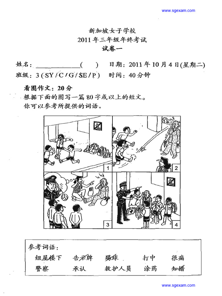 2011 P3 Chinese SA2 SCGS | PDF