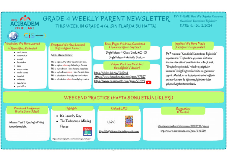 Grade 4 Parent Letter 24-25 New | PDF