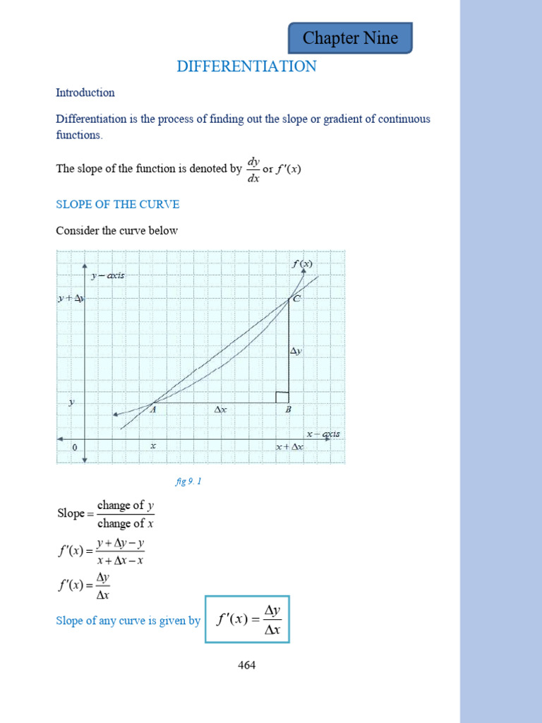 Differentiation First | PDF | Derivative | Slope