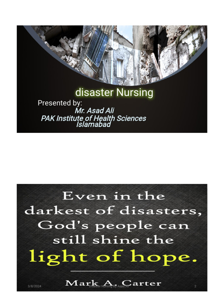 (L2 U4) Disaster Management | PDF | Emergency Management | Nursing