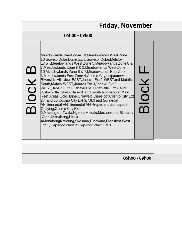 Gauteng Load Reduction Schedule 2024 | PDF | Unix | Operating System ...