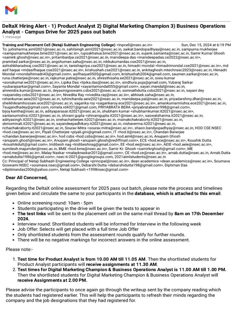 Gmail - DeltaX Hiring Alert - 1) Product Analyst 2) Digital Marketing Champion 3) Business ...