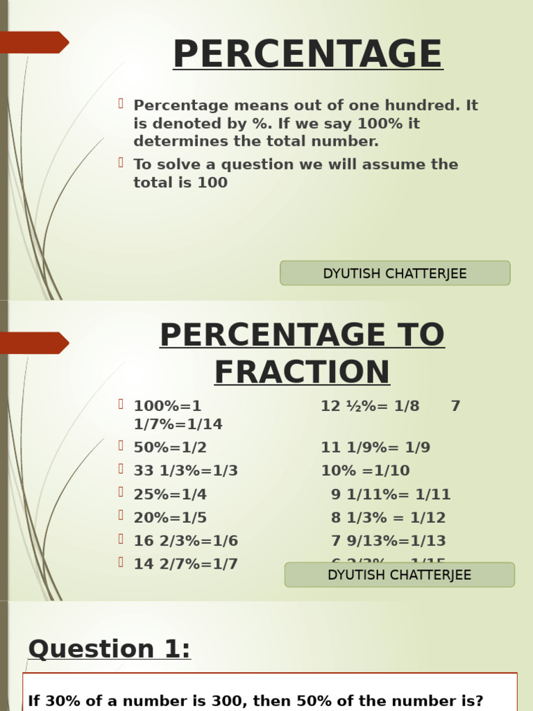 Percentage | PDF | Percentage | Odds