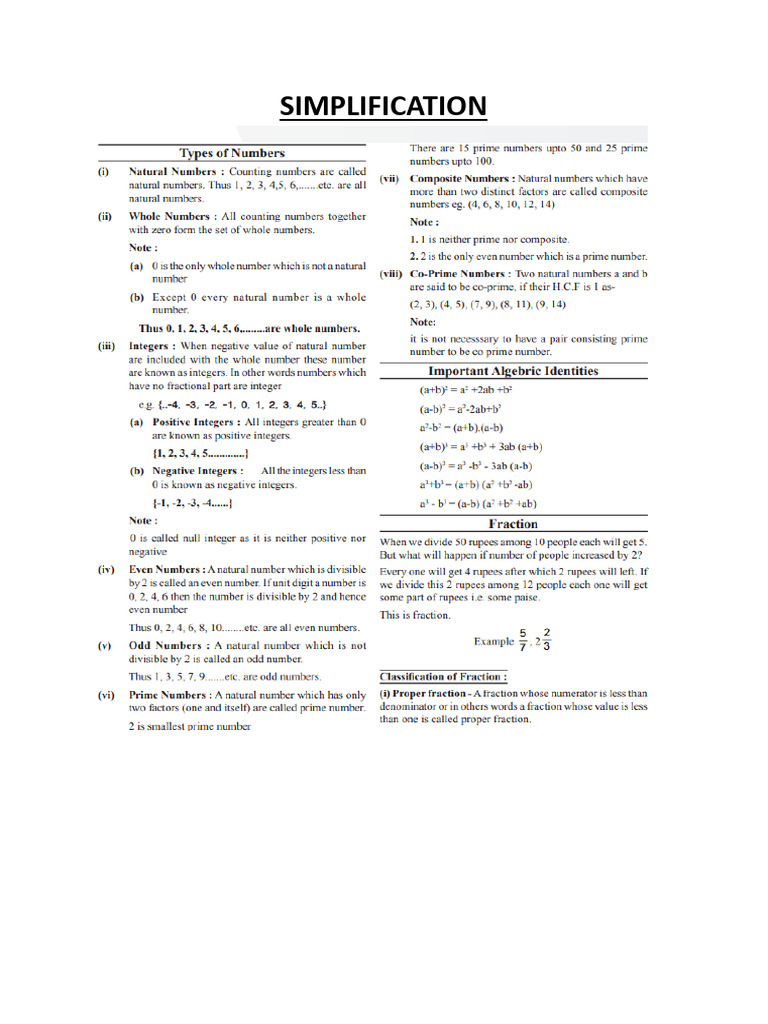 Simplification Theory and Questions | PDF
