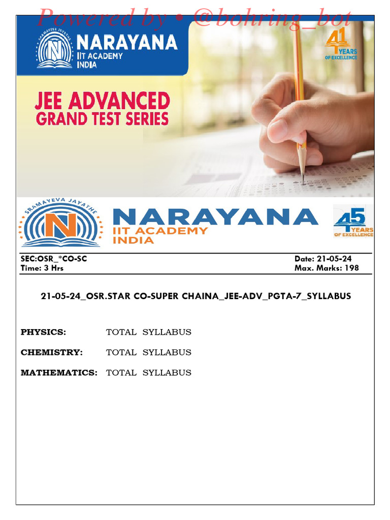JEE Advanced 2024 Syllabus and Exam Format | PDF | Circle | Capacitor