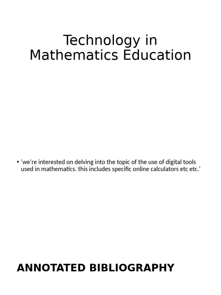 Digital Tools in Math Education | PDF | Mathematics | Learning