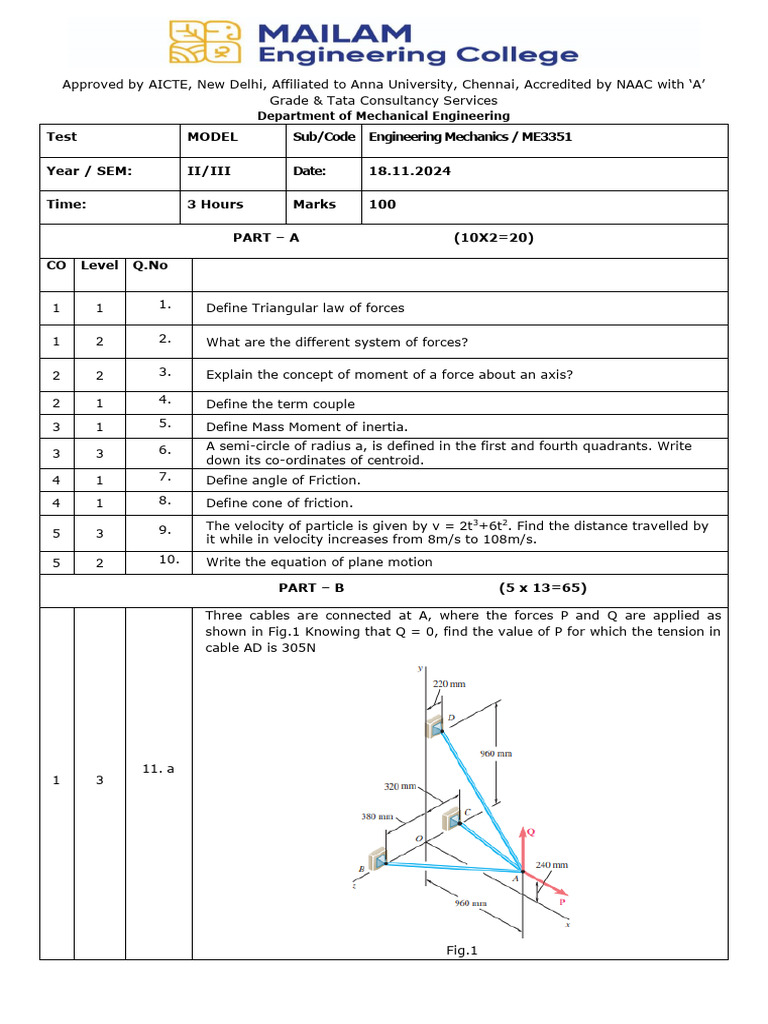 EM MODEL 2 2024 | PDF | Force | Mass