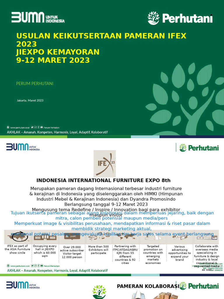 Paparan Usulan Keikutsertaan Pameran IFEX 2023 | PDF | Business | Strategic Management